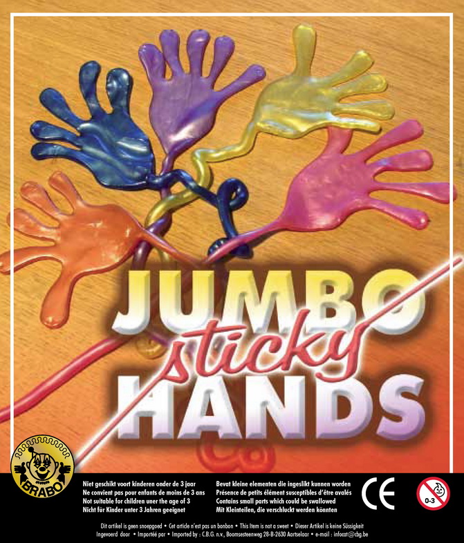 JUMBO STICKY HAND IN 55 MM CAPSULE - Kinderverrassingen