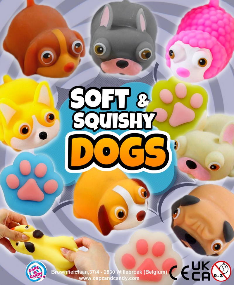 SQUISHY DOGS IN 50 MM CAPSULE - Kinderverrassingen