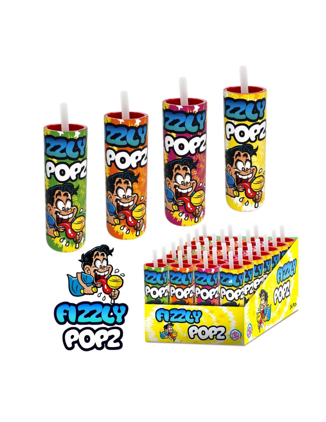 FIZZLY POPS - POPPING CANDY - LOLLY MET KNETTERSNOEP - Kinderverrassingen